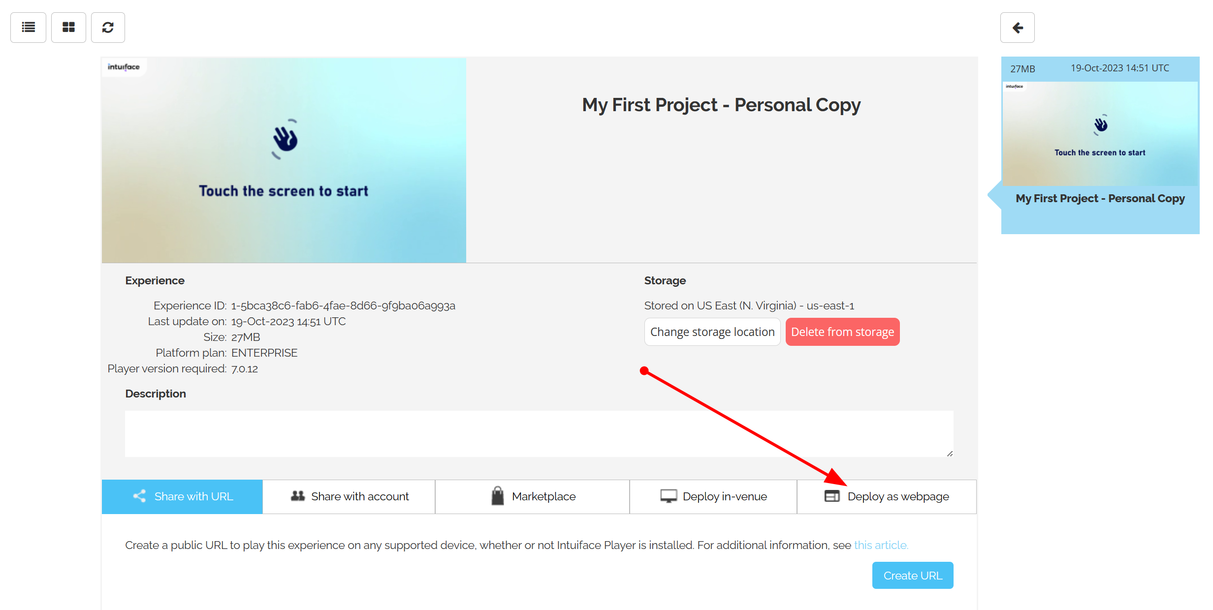 Deploy this experience to the web – Intuiface Help Center