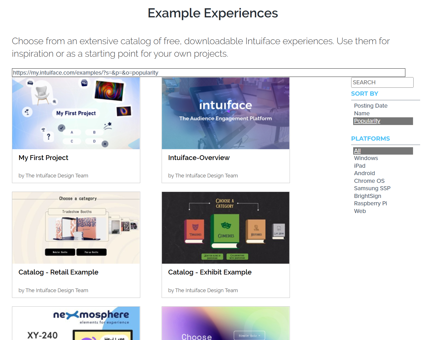 Intuiface Examples catalog – Intuiface Help Center