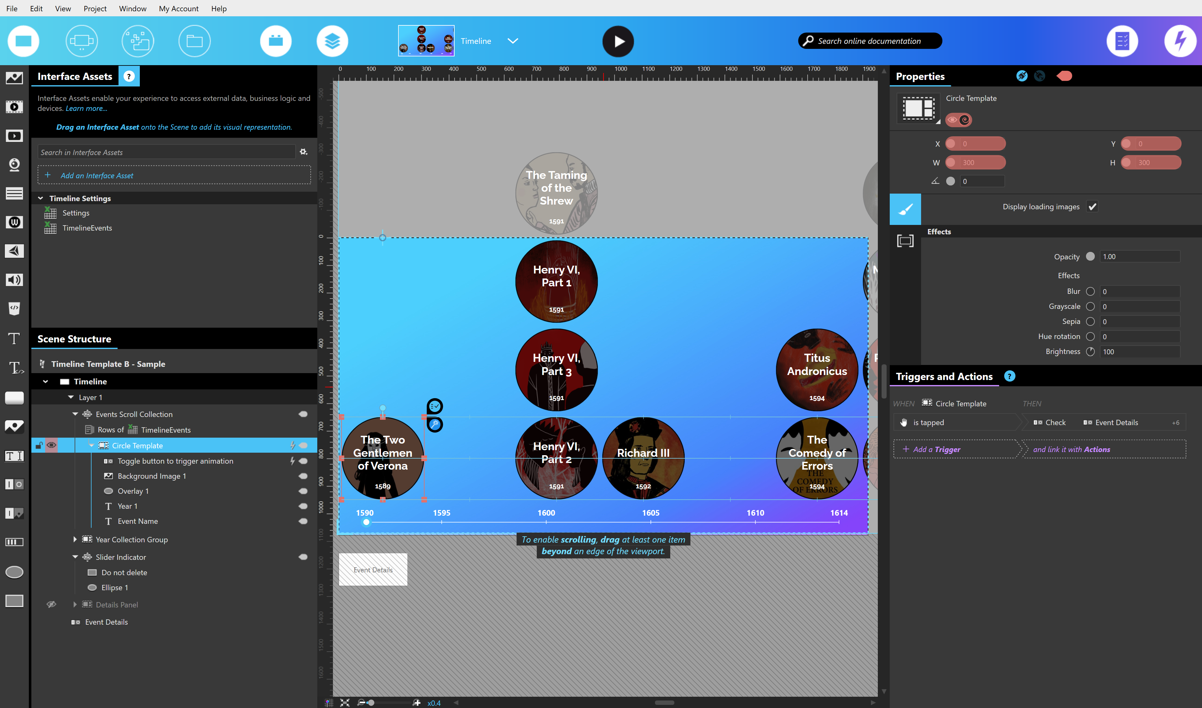 "Timeline Example" Sample – Intuiface Help Center
