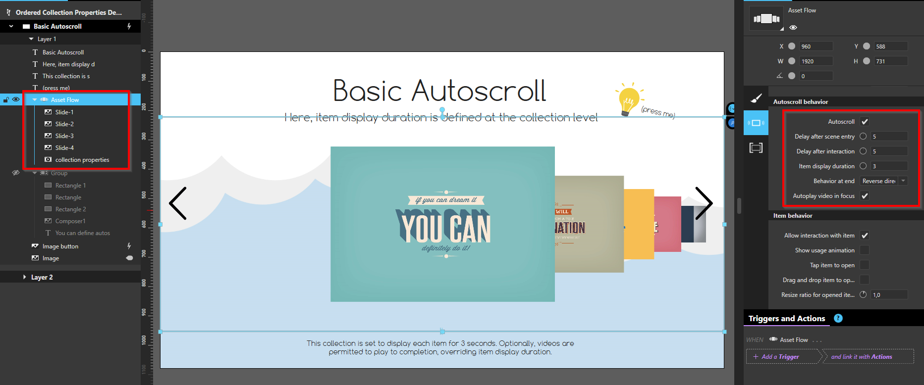 "Ordered Collection Properties" Sample – Intuiface Help Center